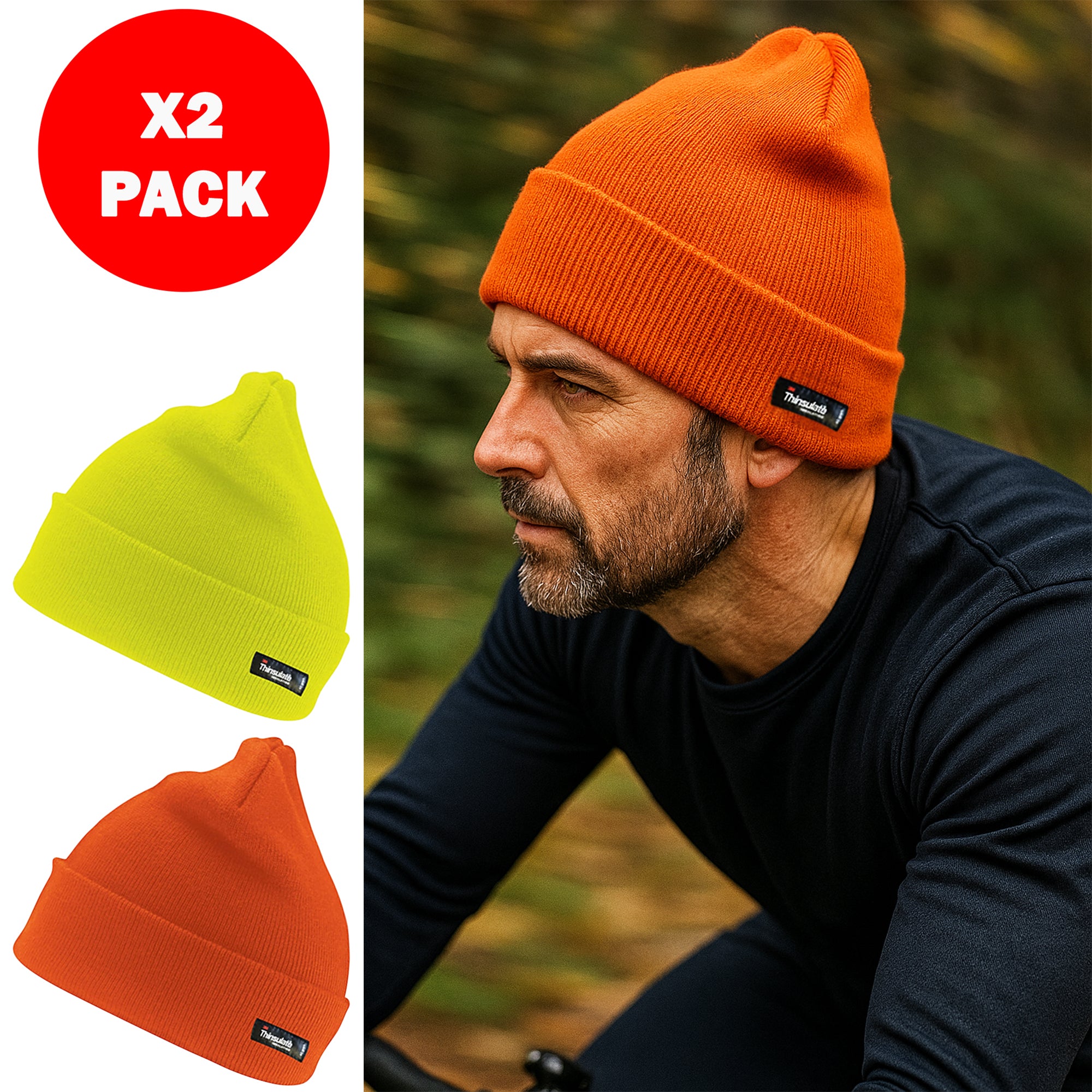 Regatta Mens Thinsulate Acrylic Hat 2 Pack TRC320 | Warm Winter Beanie ...